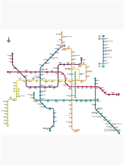 Póster For Sale Con La Obra «mapa Del Metro De Guangzhou De Linkbekka