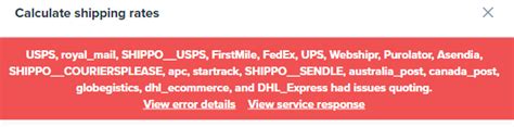 Error Message When Quoting Shiphero