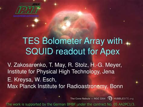 Ppt Tes Bolometer Array With Squid Readout For Apex Powerpoint