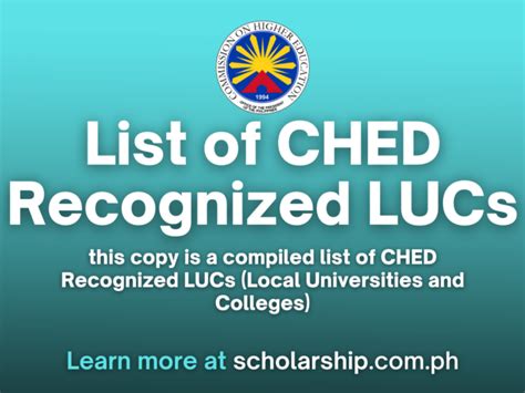 Ched Recognized Sucs Comprehensive List For Ay 2024 Ph