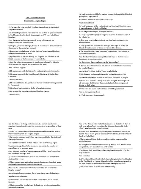 Decline Of The Mughal Empire Pdf Mughal Empire South Asia