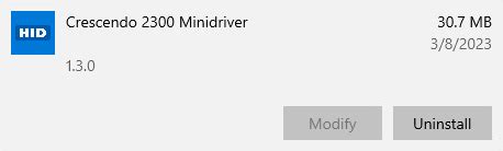 Uninstalling The Minidriver