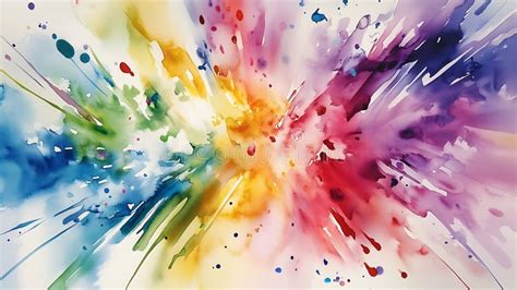 Explosive Watercolor Art In Vivid Colors Creates An Energy Of Movement And Imaginative