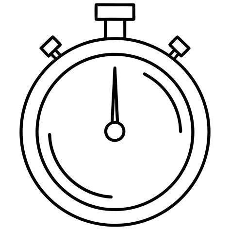 Timer Outline Coloring Book Page Line Art Drawing Premium Ai Generated Vector