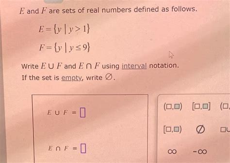 Solved E And F Are Sets Of Real Numbers Defined As Follows Chegg