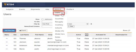 how to add a user in rtsm veeva product support portal