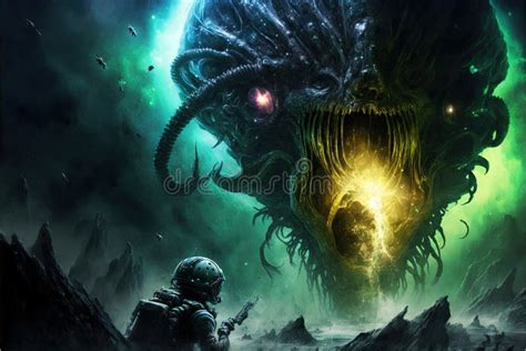 Gli Astronauti Combattono Il Gigantesco Mostro Dell Incubo Di Lovecraft