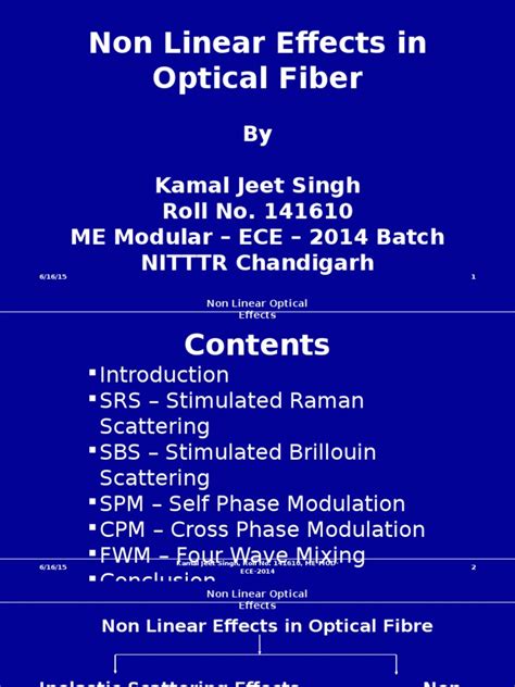 Pdf Non Linear Effects In Optical Fiber Dokumentips