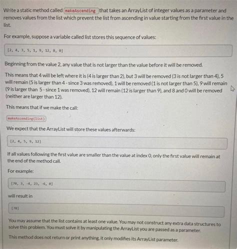 Solved Write A Static Method Called Makeascending That Takes