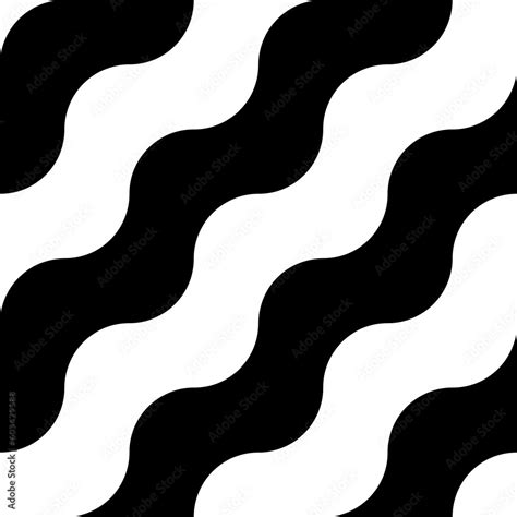 Seamless Diagonal Wavy Lines Jagged Stripes Surface Pattern Design With Sine Waves Ornament