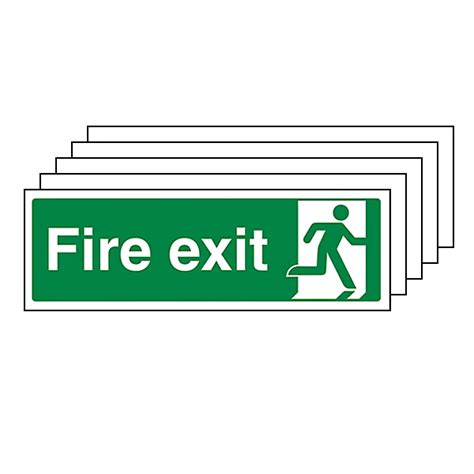 V Safety Final Fire Exit Man Right 300x100mm 1mm Rigid Plastic