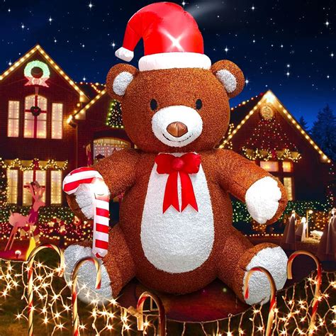 Kalolary Christmas Fluffy Bear Inflatable With LED Philippines Ubuy