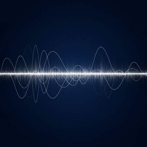 Abstract Representation Of A Sound Wave Depicted As Smooth Flowing Curves In White Stock