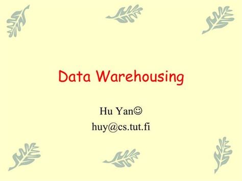 Unit 5 Data Warehousing Docx
