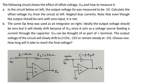 Solved He Following Circuit Shows The Effect Of Offset