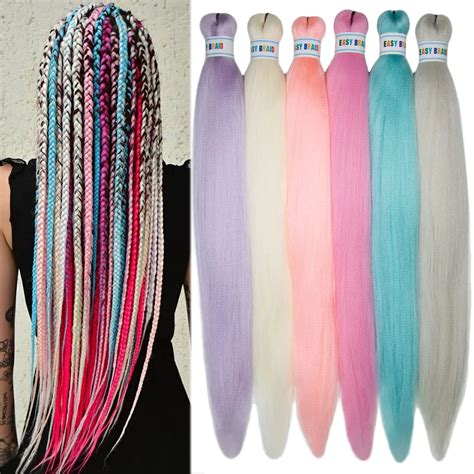 Colored Braiding Hair Pre Stretched Kanekalon Braids Hair Extensions