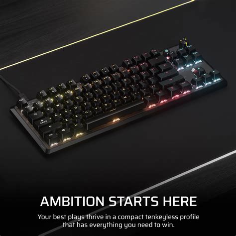 CORSAIR K CORE TKL Compact Wired RGB Pre Lubed Linear Mechanical Switches Gaming Keyboard With
