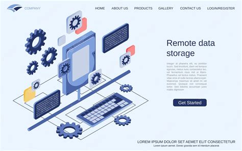 Premium Vector Remote Data Storage Information Hosting Flat 3d Isometric Vector Concept