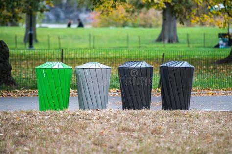 Different Types Of Garbage Bins For Trash Sorting Stock Photo Image Of Blue Outdoor 61590776