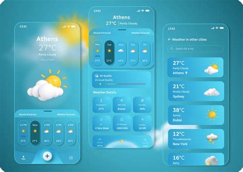 Weather Forecasting App Ui Design Glassmorphism Behance Ui Design