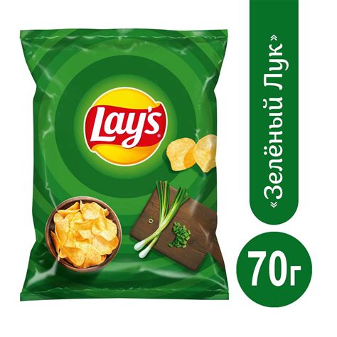 Чипсы картофельные Lay's со вкусом зеленого лука, 70 г - купить с ...