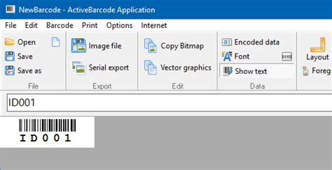 Serial Export Barcodes ActiveBarcode