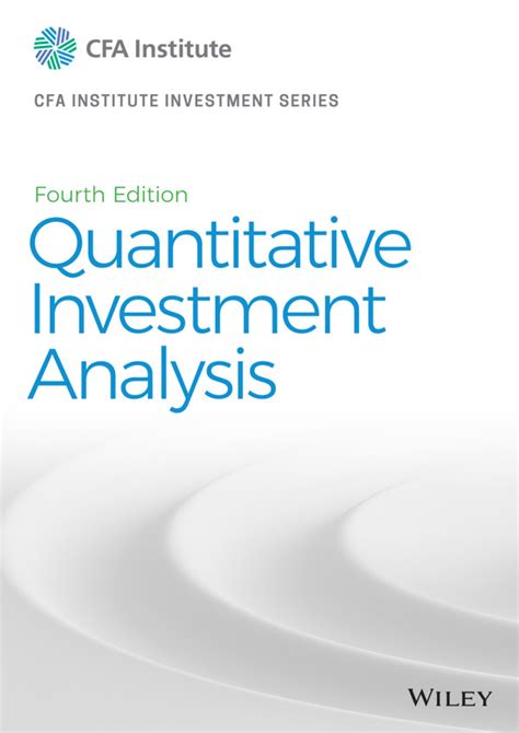 Quantitative Investment Analysis 4th Edition Premiumjs Store