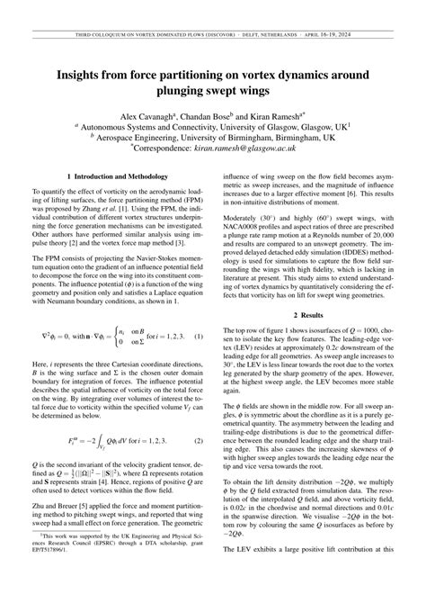 PDF Insights From Force Partitioning On Vortex Dynamics Around Plunging Swept Wings
