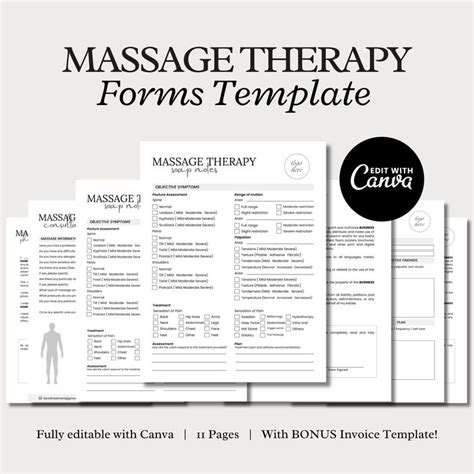 Massage Therapy Form Massage Intake Form Massage Aftercare Massage