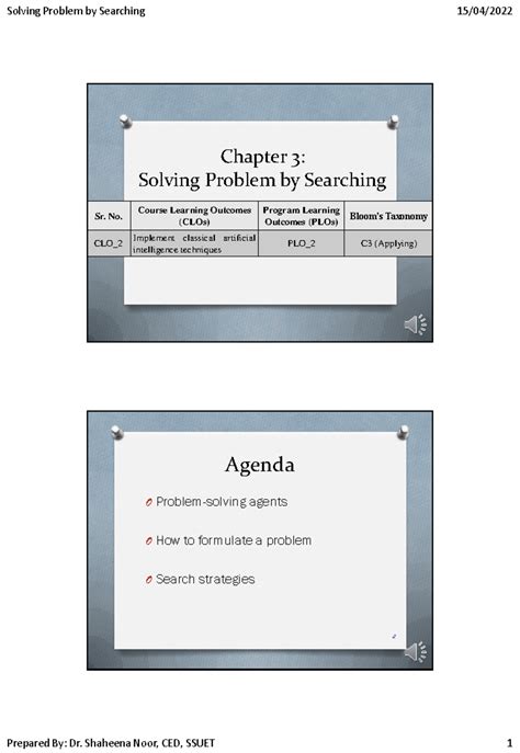 Chapter 3 Solving Problem By Searching Part 1 Chapter 3 Solving