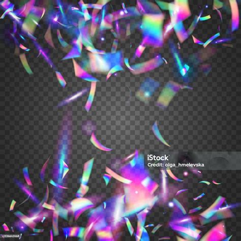 홀로그램 배경 투명 효과 금속 증기파 장식 보케 글리터 핑크 디스코 색종이 반짝이는 배너 현대 미술 피에스타 호일 보라색 홀로그램 배경 결정체에 대한 스톡 벡터 아트 및