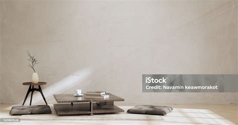 안락 의자 소파와 장식 일본어 현대 방 인테리어 와비사비 스타일3d 렌더링 와비 사비에 대한 스톡 사진 및 기타 이미지 와비 사비 실내 바닥재 Istock