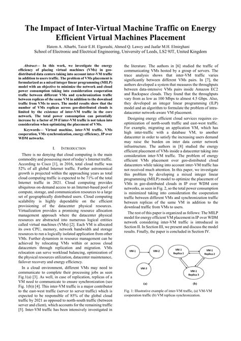 Pdf The Impact Of Inter Virtual Machine Traffic On Energy Efficient