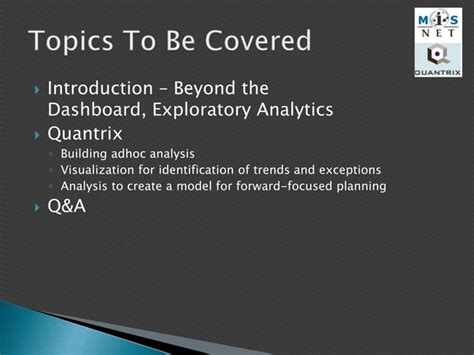 Beyond The Dashboard Exploratory Analytics Ppt