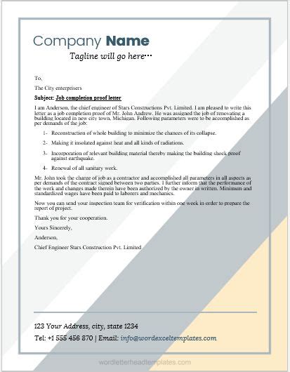 9 Best Work Completion Certificates For MS Word Word Excel