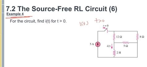 Solved 7 2 The Source Free RL Circuit 6 Example 4 For The Chegg Com
