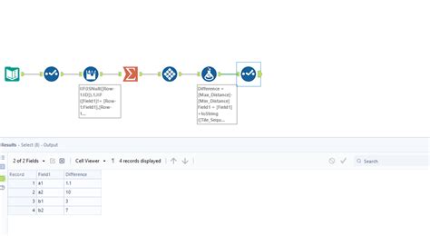 solved group values rename and calculate the difference alteryx