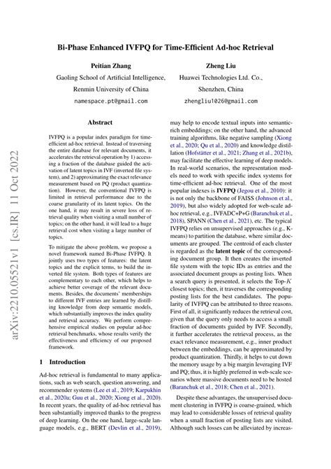 Pdf Bi Phase Enhanced Ivfpq For Time Efficient Ad Hoc Retrieval