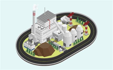 Premium Vector Biomass Energy Biomass Power Plant In Isometric Graphic