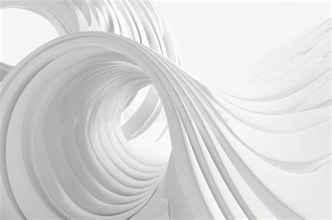Abstract White Sculptural Forms Creating Dynamic Flowing Curves Stock