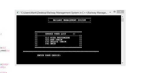 Railway Management System In C Free Source Code Sourcecodester