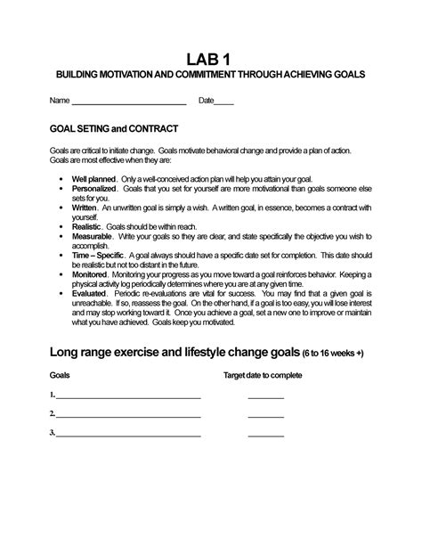 Labs 1 Goals 2023 Blah Lab 1 Building Motivation And Commitment