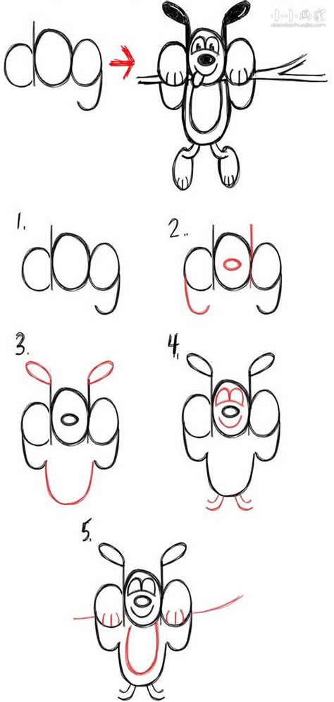 英文单词dog简笔画狗狗的画法图片步骤狸猫故事网