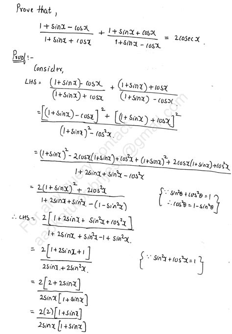 prove that 1 sinx cosx 1 sinx cosx 1 sinx cosx 1 sinx cosx