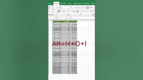 Autofit Data In Excel Using Shortcut Adjust Row And Column Excel