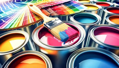 Spectrum Of Possibilities With Open Paint Cans And Colorful Splashes