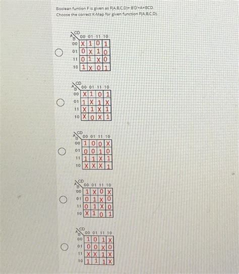 solved boolean funtion f is given as f a b c d b d a bcd