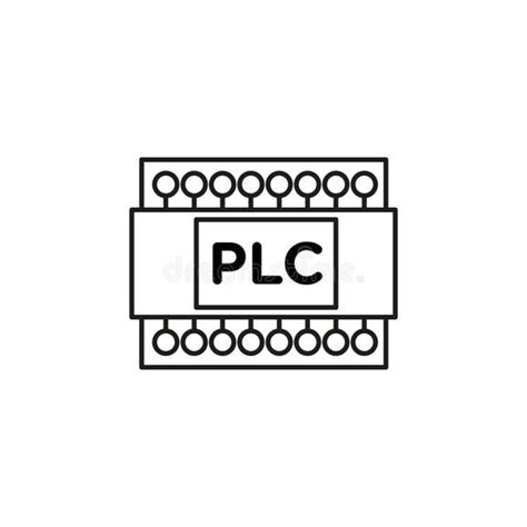 Plc Icon Flat Line Symbol Set Stock Vector Illustration Of System