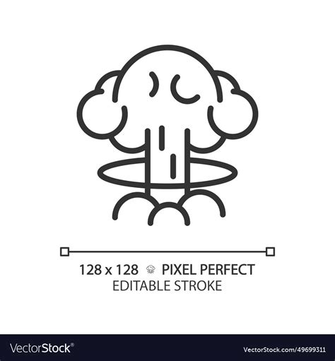 D Thin Line Pixel Perfect Black Nuclear Vector Image