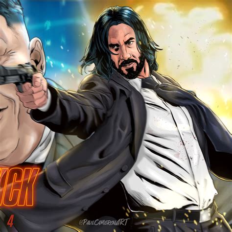 3088x3088 Resolution John Wick Cartoon Fan Art 3088x3088 Resolution